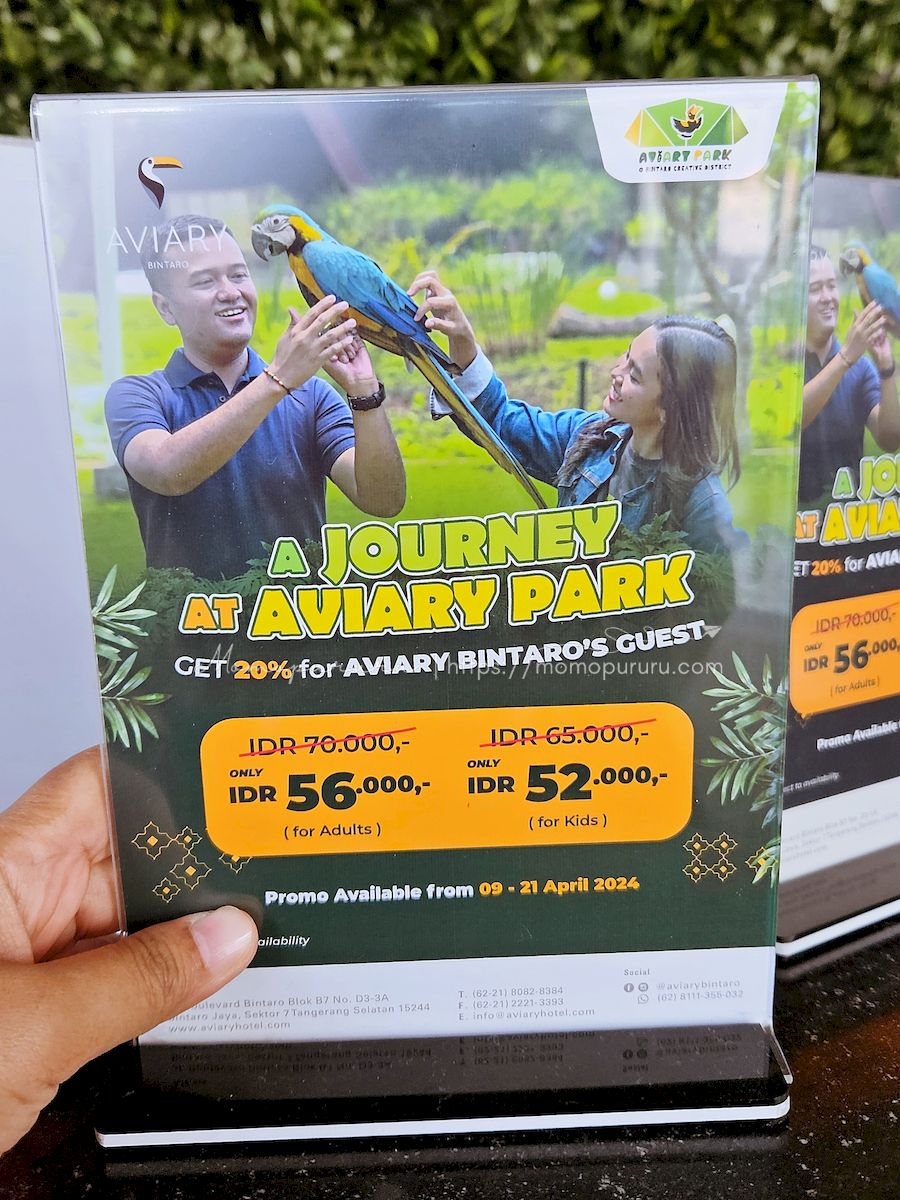 Aviary Park Bintaro, Sepadankah dengan Harga Tiket Masuknya?